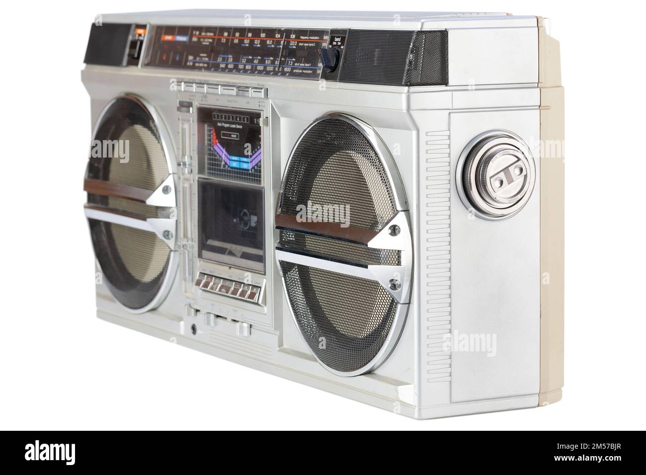 Retro vintage portable stereo boombox radio cassette recorder from 80s ...