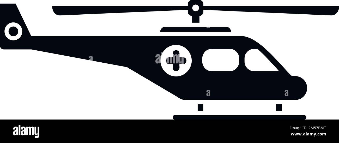Flight rescue helicopter icon simple vector. Air transport. Safety ship ...