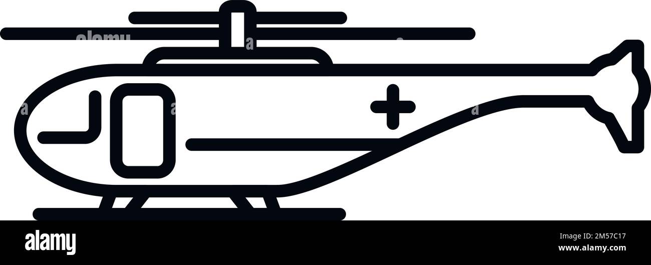 Rescue helicopter transport icon outline vector. Air guard. Sky search ...