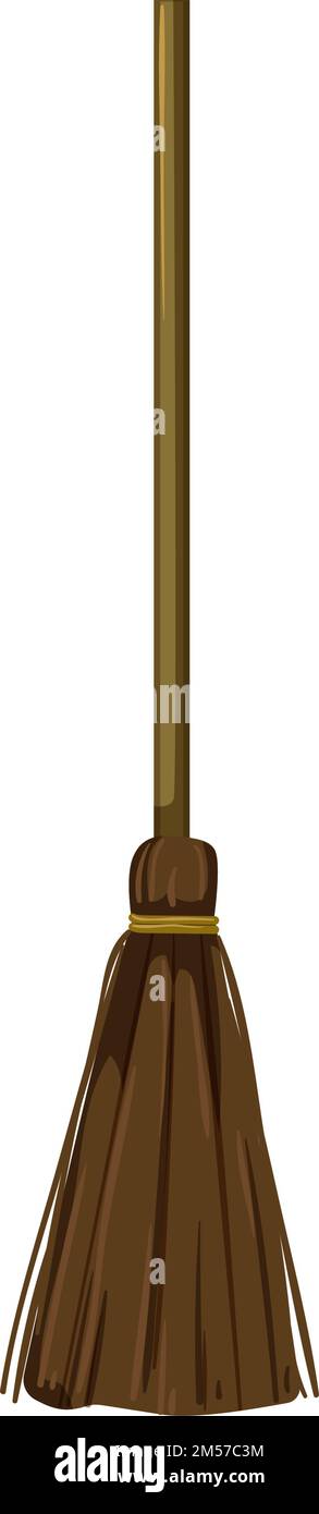 traditional witch broom cartoon vector illustration Stock Vector Image ...