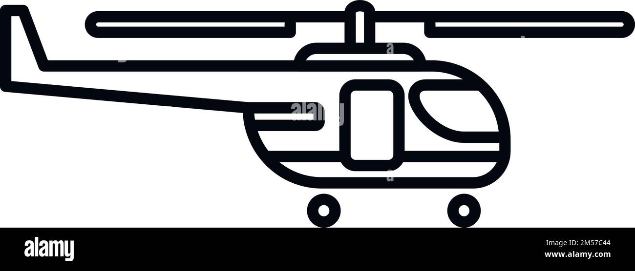 Rescue helicopter guard icon outline vector. Sea transport. Aerial ...