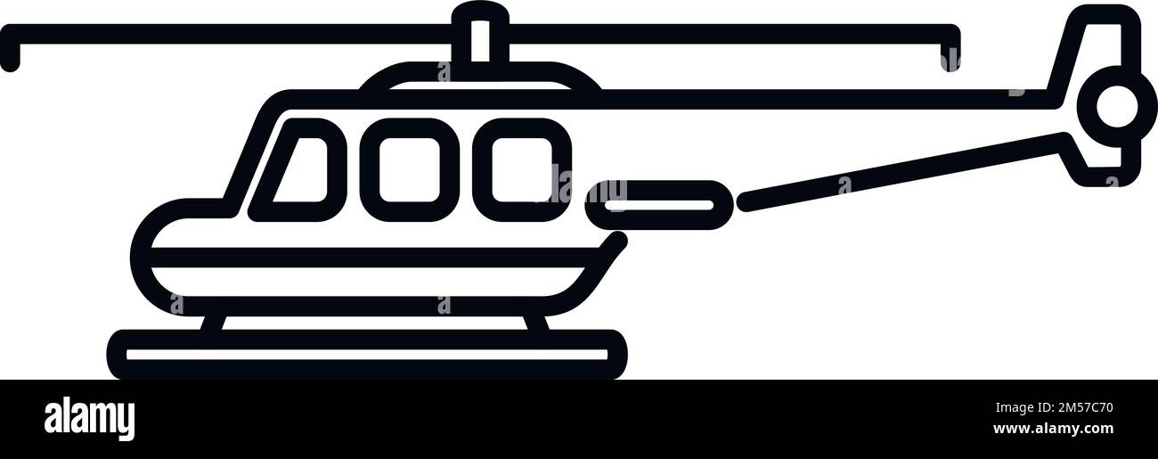 Coast rescue helicopter icon outline vector. Sea guard. Aerial safety ...