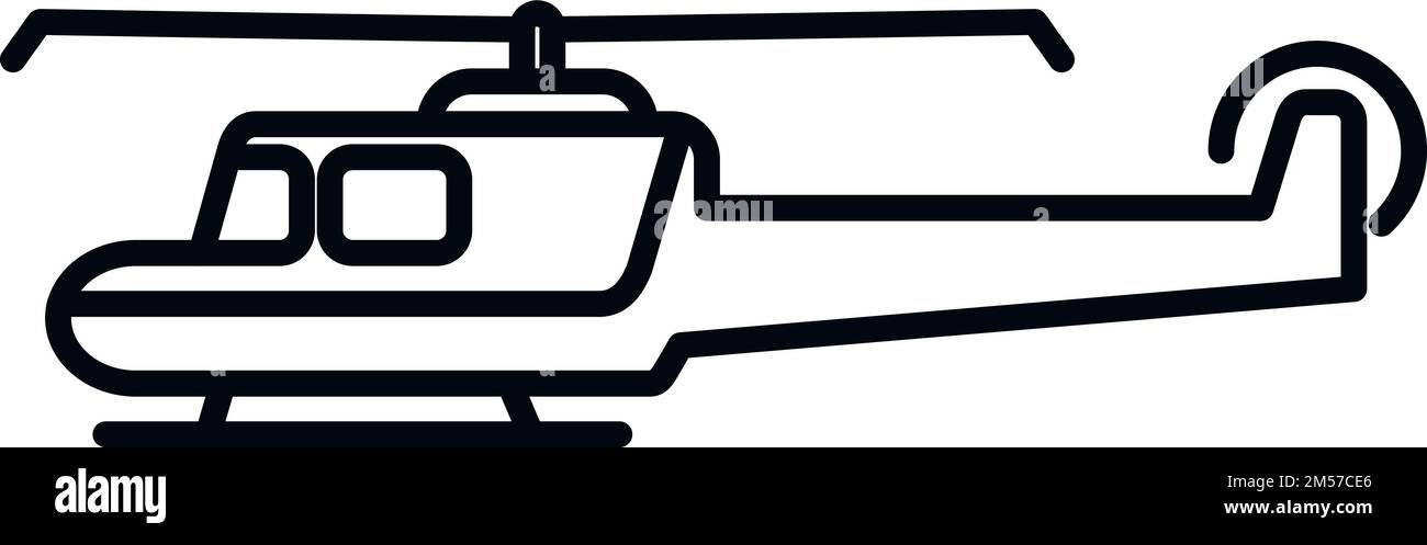 Air rescue helicopter icon outline vector. Sea chopper. Aerial guard ...
