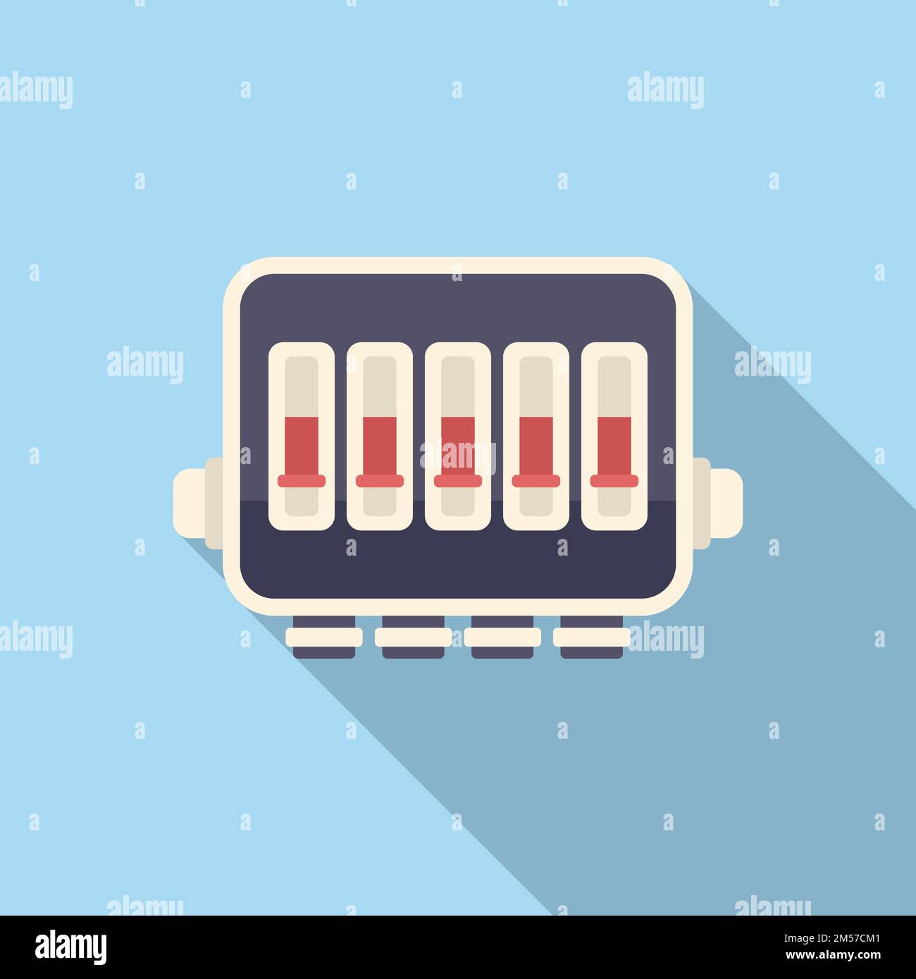 Circuit junction box icon flat vector. Electric switch. Power safety ...