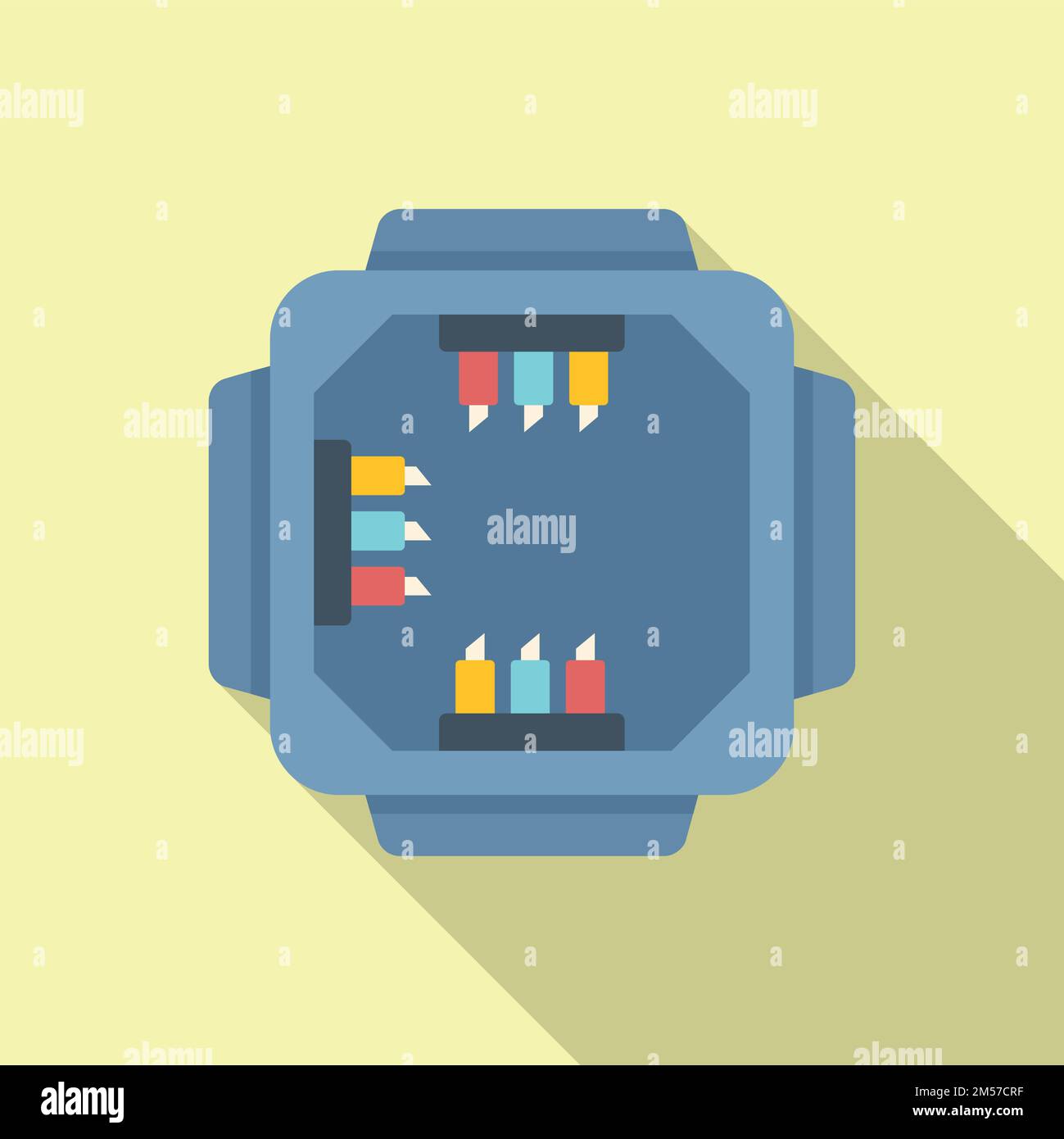 Safety junction box icon flat vector. Electric switch. Contact control ...