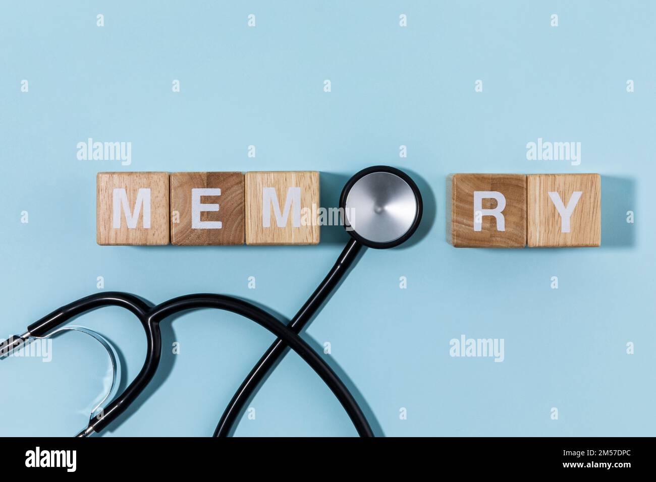 brain health and dementia series memory written block and stethoscope ...