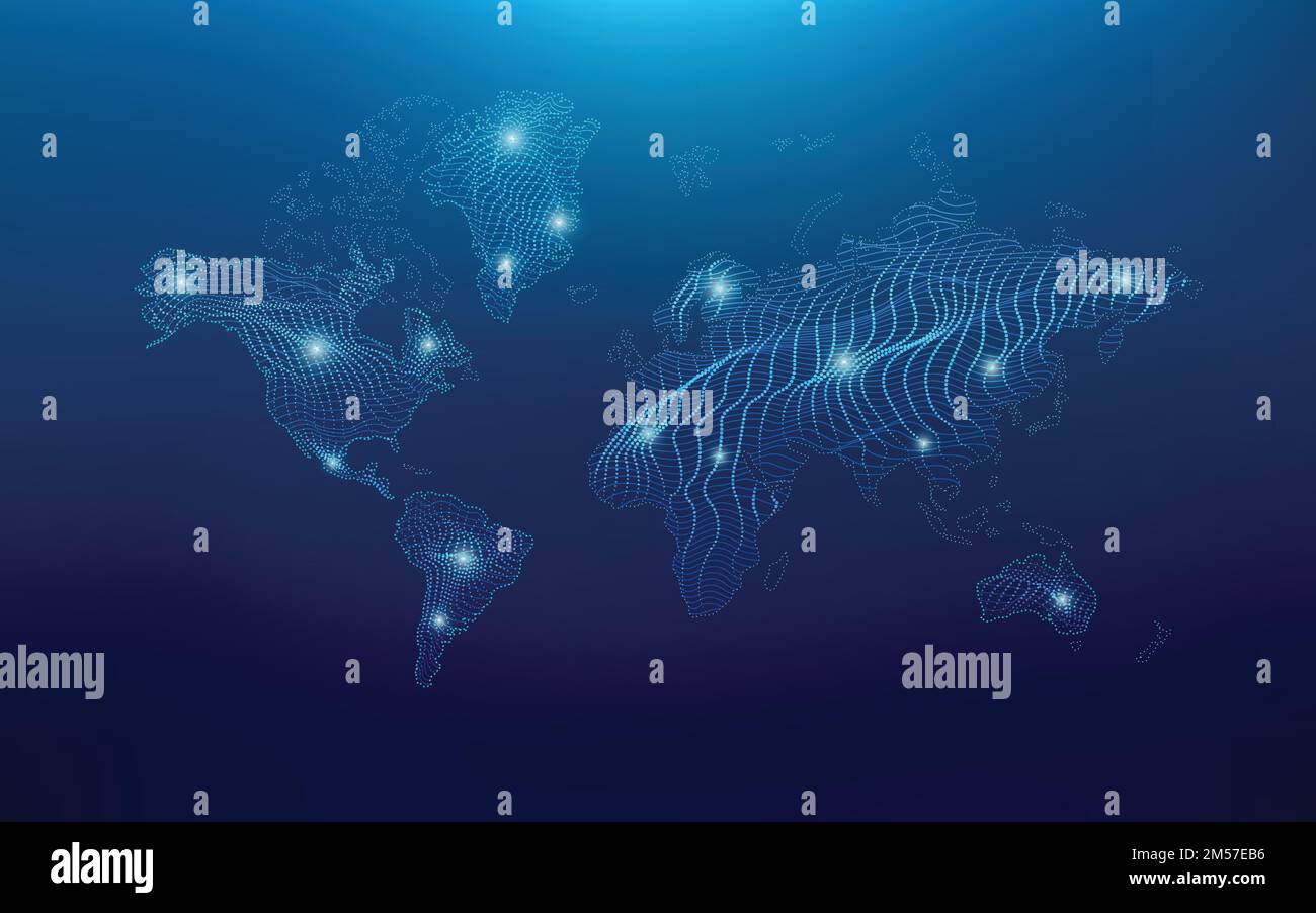 Dot style world map vector hi-res stock photography and images - Alamy