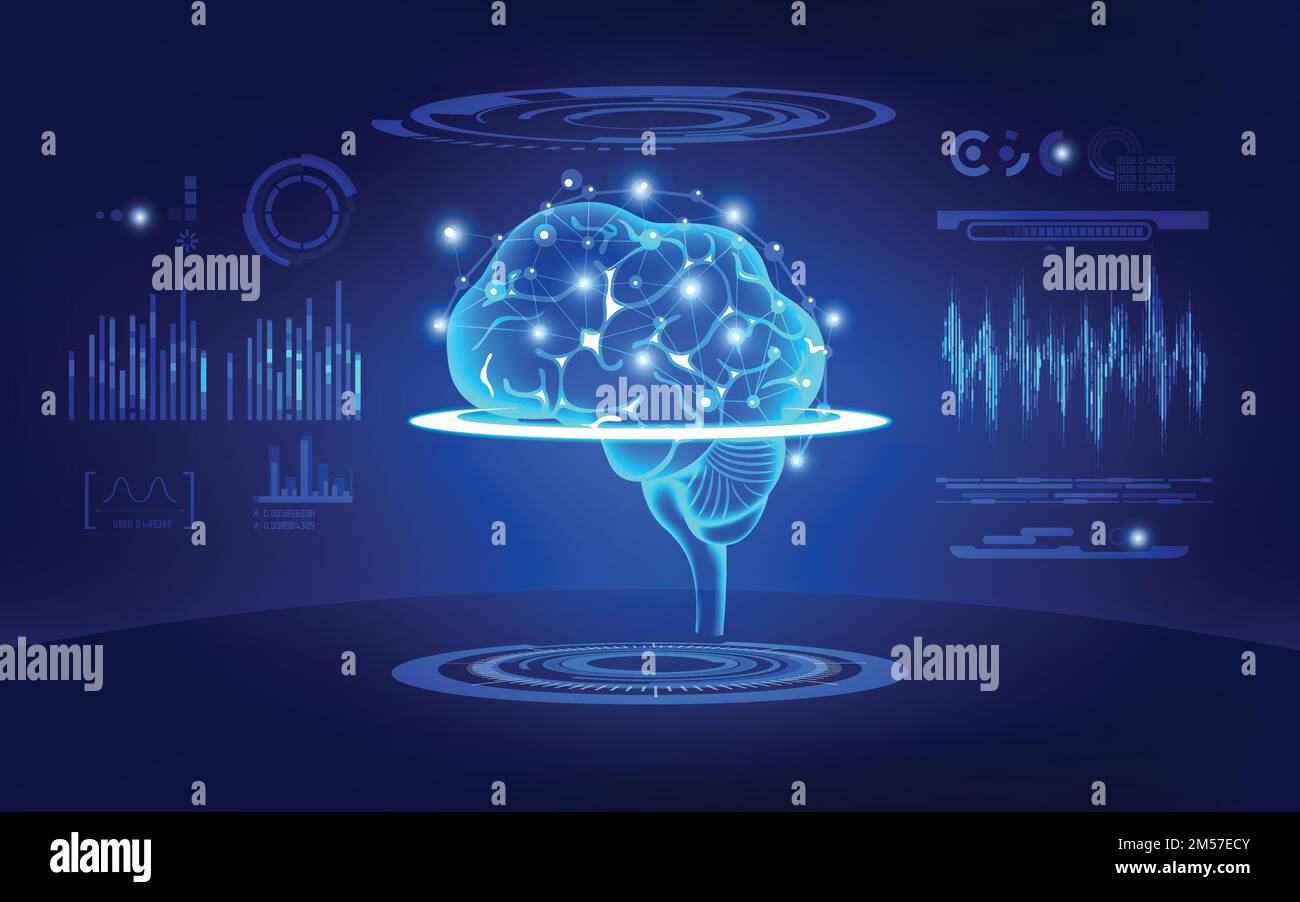 Medical brain computer screen Stock Vector Images - Alamy