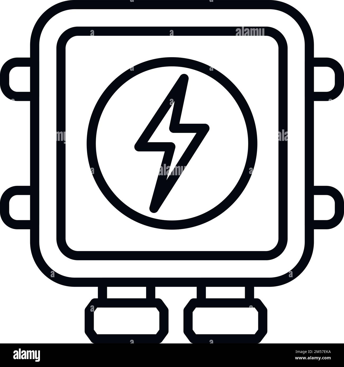 Switch junction box icon outline vector. Electric power. Circuit safety ...