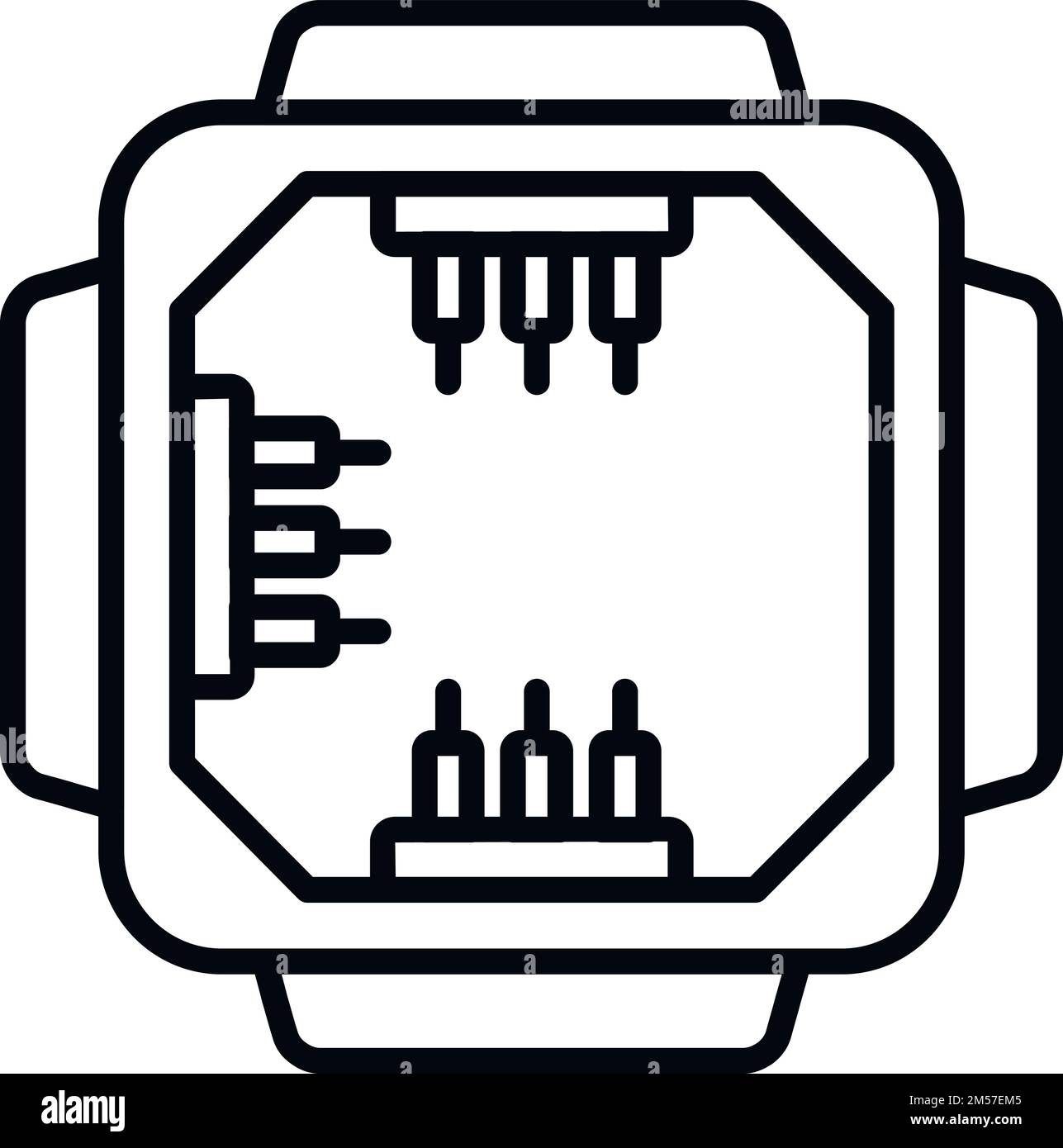 Electric junction box icon outline vector. Switch power. Safety wall ...