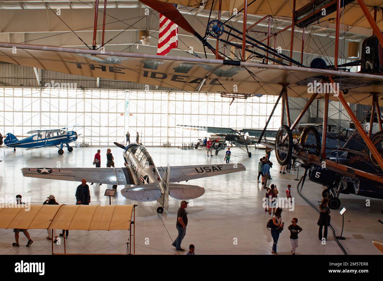 The inside of the hanger at the American Heritage Museum containing ...