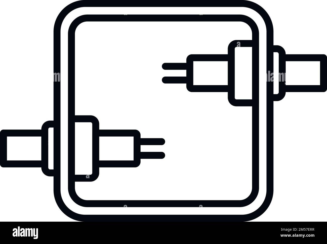 Wall junction box icon outline vector. Electric switch. Safety current ...