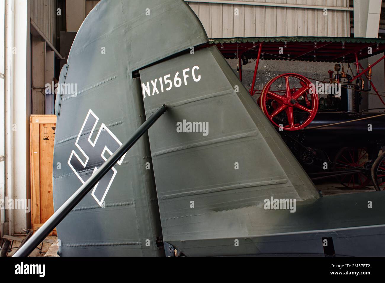 A vintage German Fieseler FI-156 Storch Storch plane on display at the ...