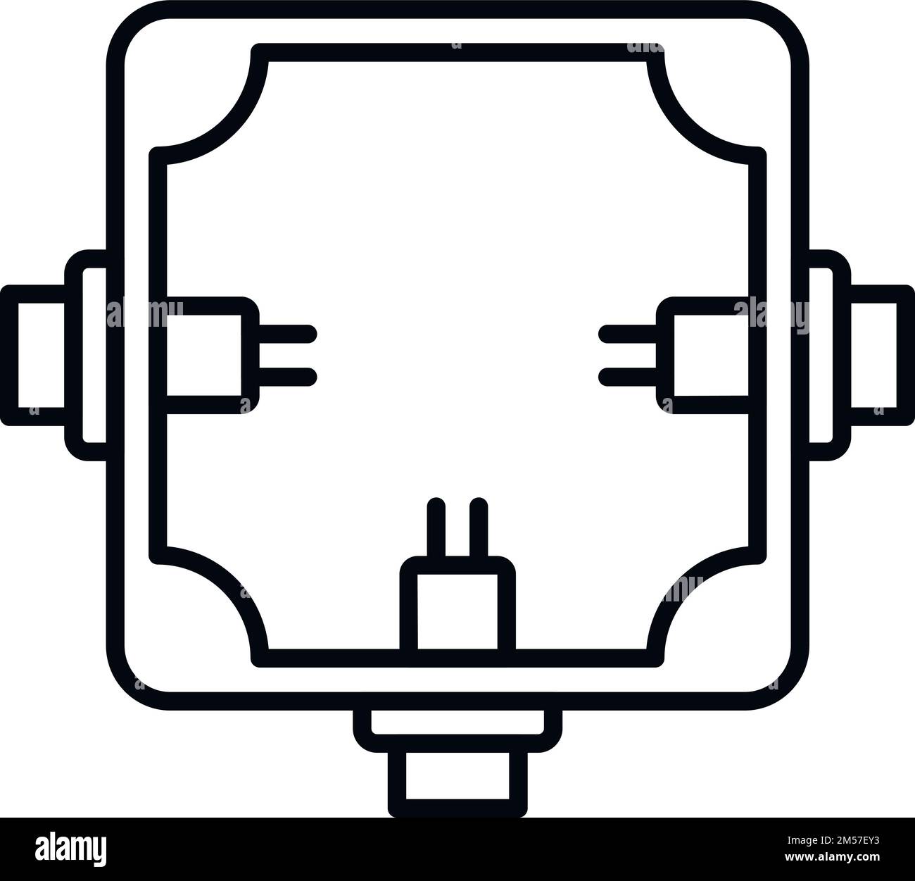 Danger junction box icon outline vector. Electric switch. Control ...