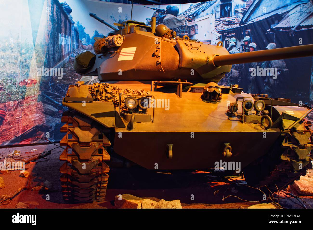 A Vietnam era M41 tank on display at the American Heritage Museum ...