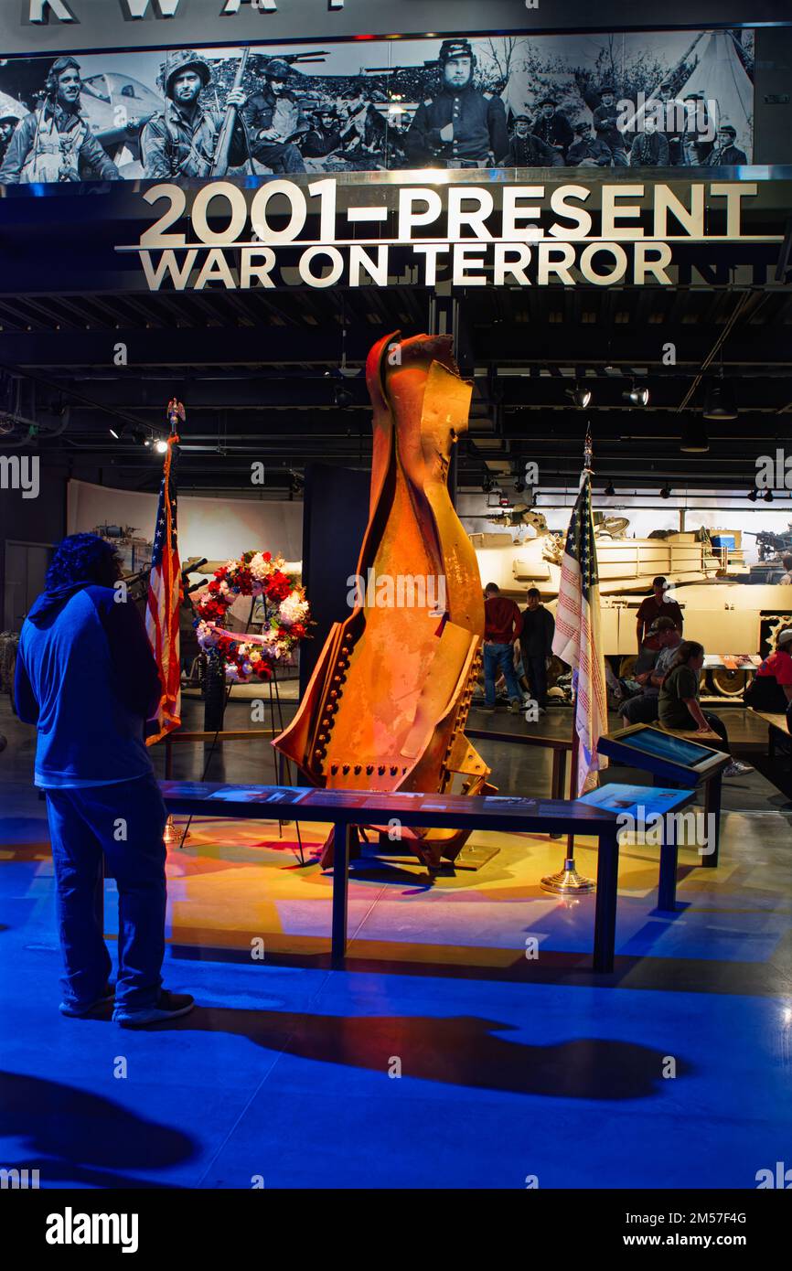 A part of a beam from the 9-11 Twin Towers terror attack on display at ...