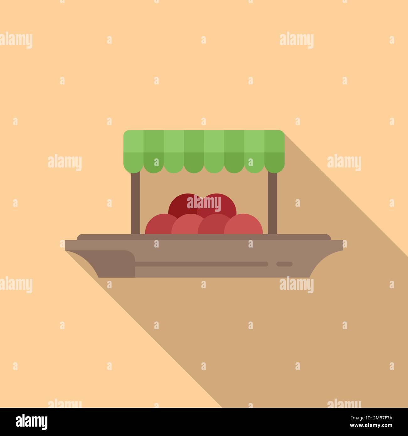 Floating market icon flat vector. River boat. Thai food Stock Vector ...