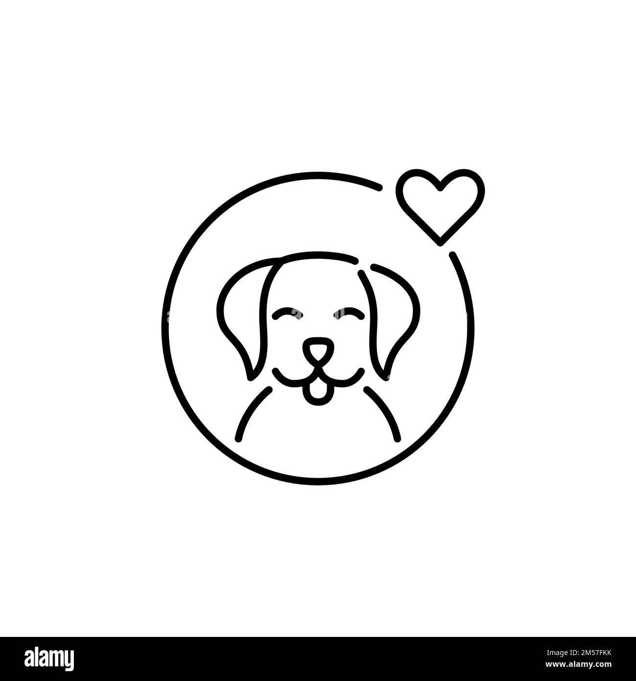 Dog social media avatar with like symbol. Pixel perfect, editable ...