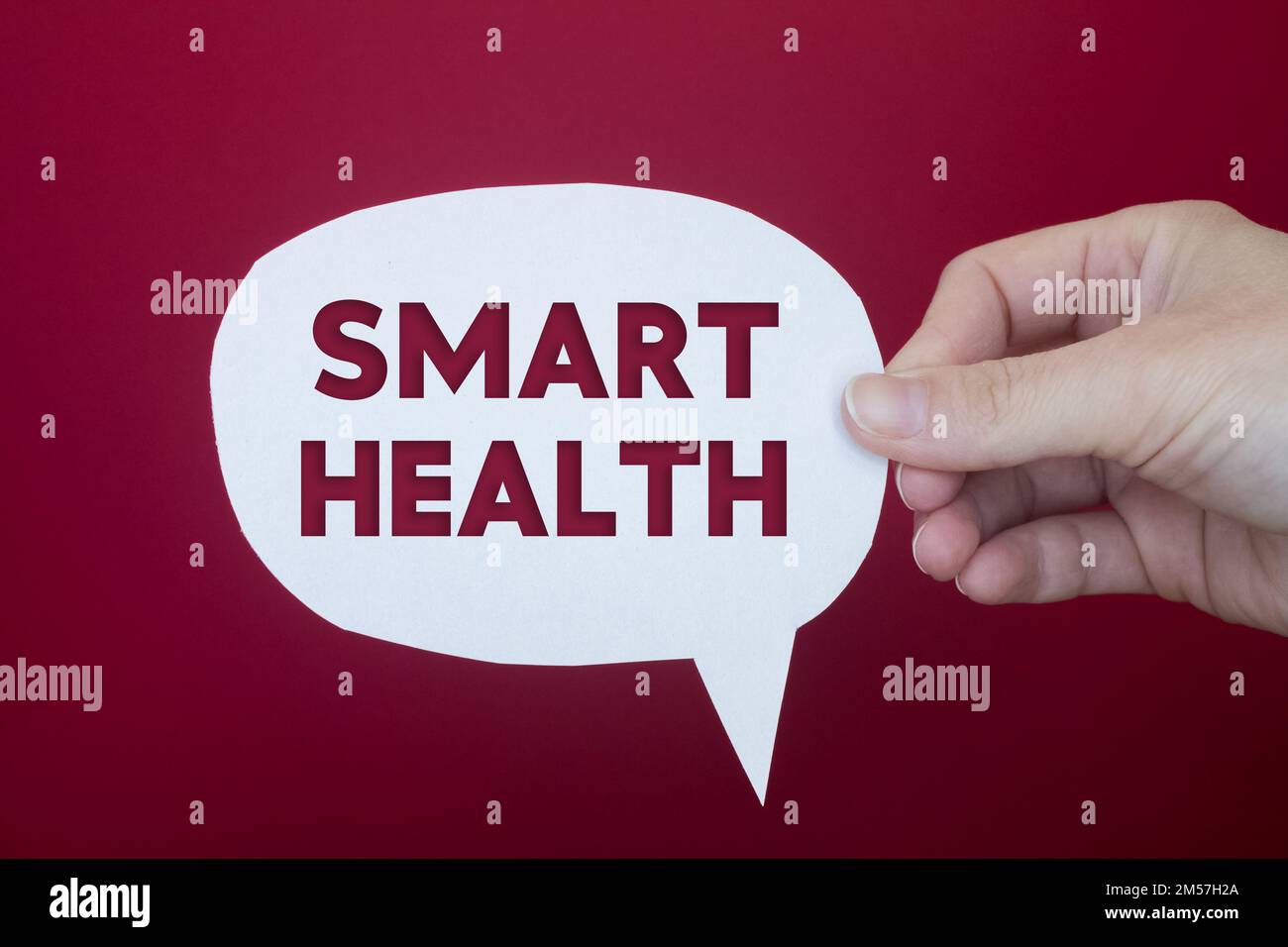 Speech bubble in front of colored background with Smart Health text ...