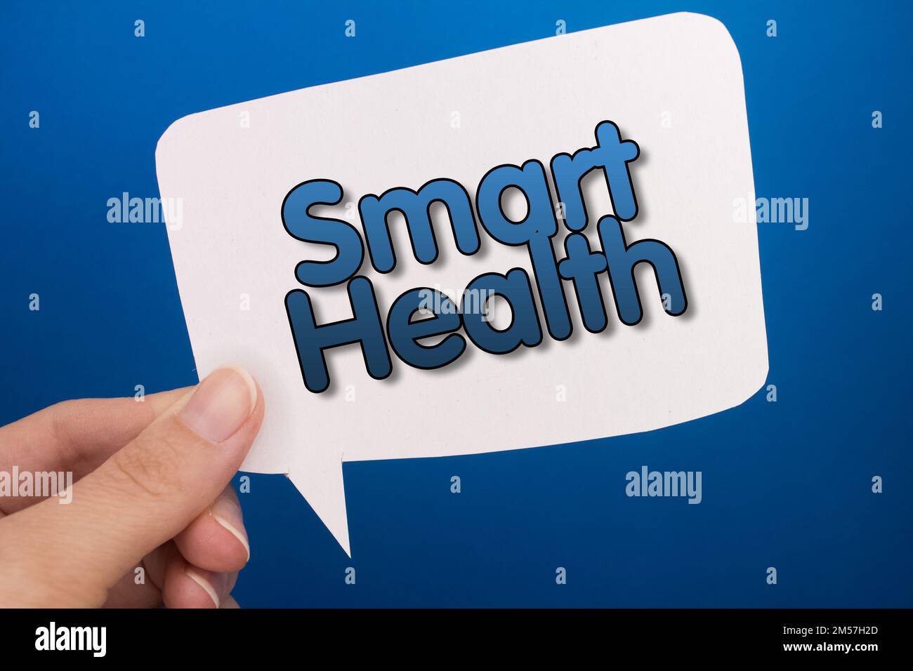 Speech bubble in front of colored background with Smart Health text ...