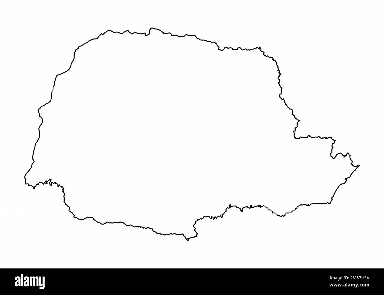 Parana State outline map isolated on white background Stock Vector ...