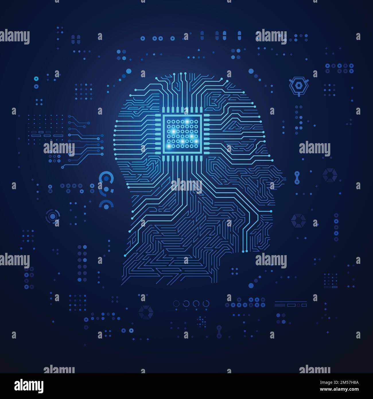 Board brain digital ai vector Stock Vector Images - Alamy