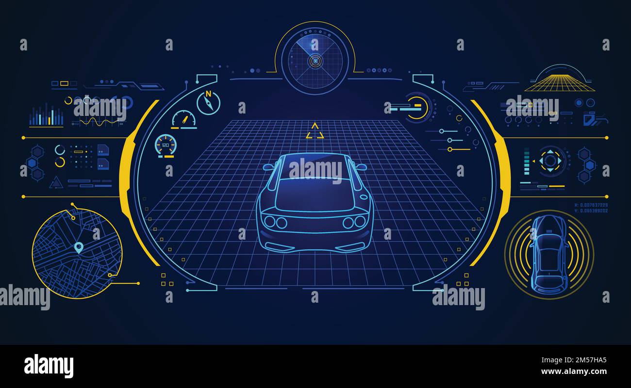 Smart car dashboard Stock Vector Images - Alamy