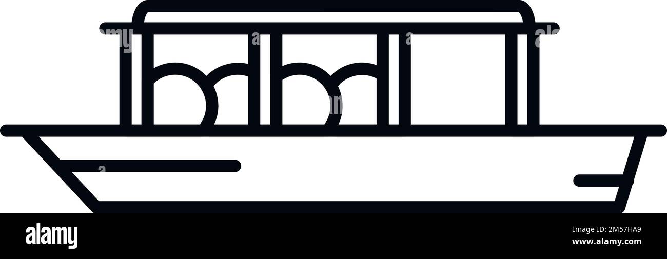 River boat shop icon outline vector. Thai market. Food fruit Stock ...