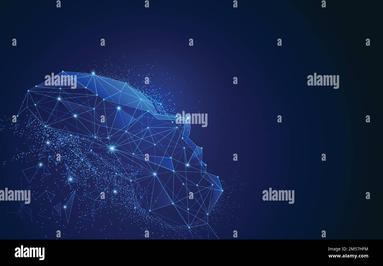 Futuristic blue glowing artificial intelligence Stock Vector Images - Alamy