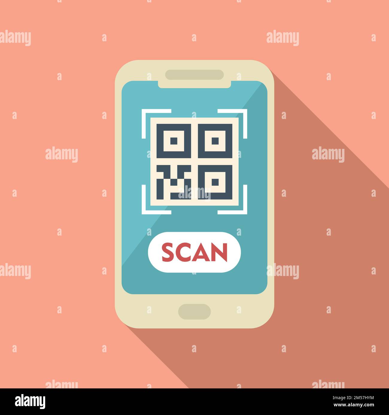 Scan phone qr code icon flat vector. Smart app. Money screen Stock ...