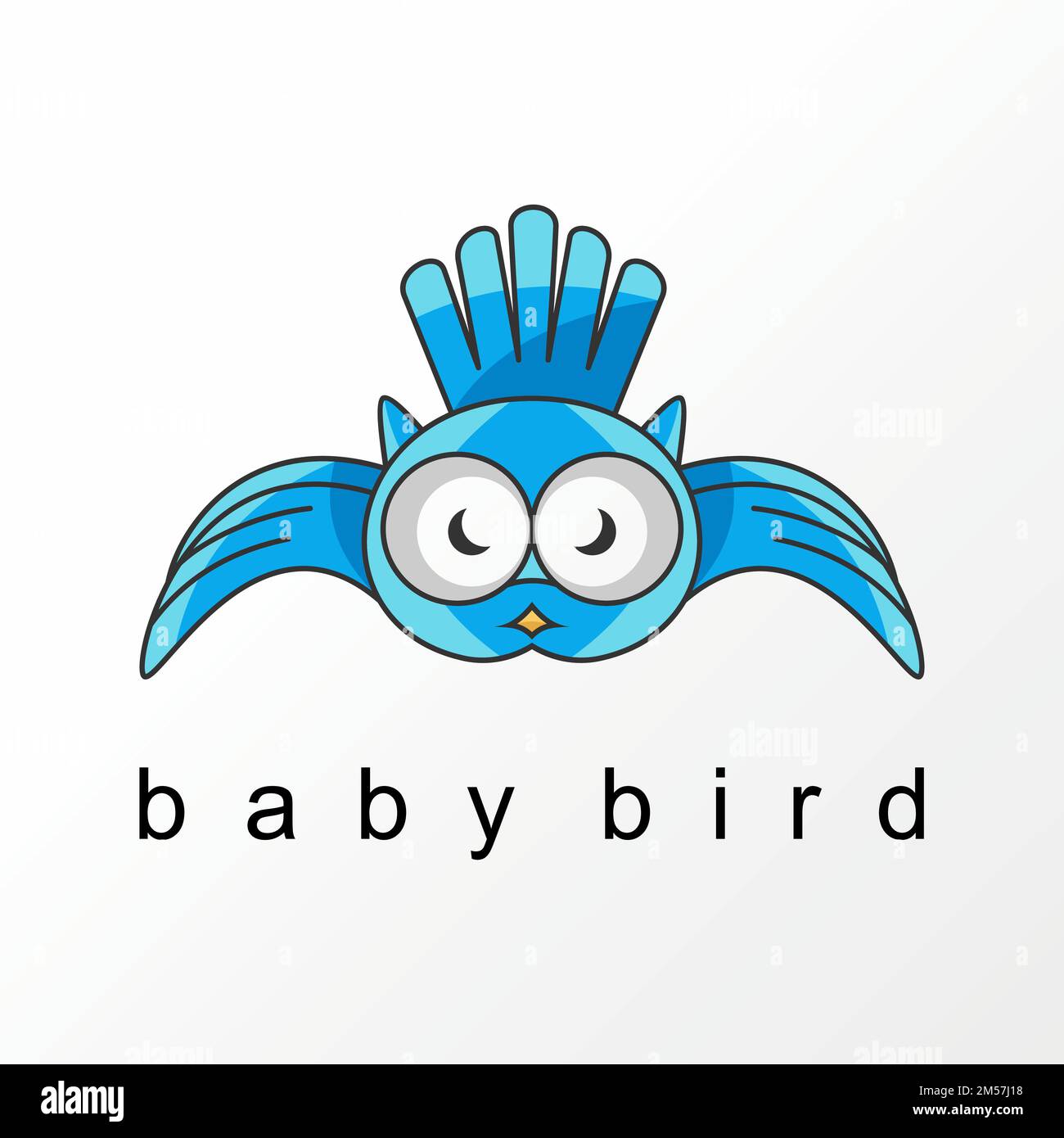 Unique cute baby bird in flying image graphic icon logo design abstract concept vector stock ...