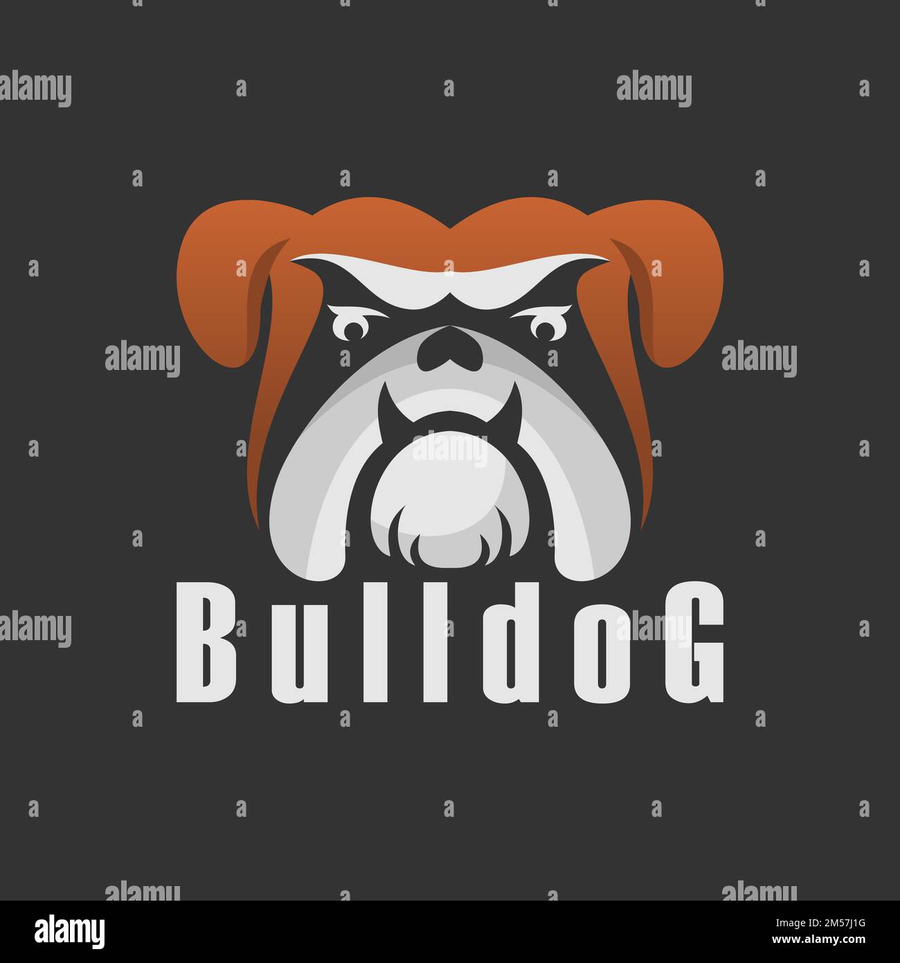 Simple and unique bulldog face or head in fierce image graphic icon logo design abstract concept ...