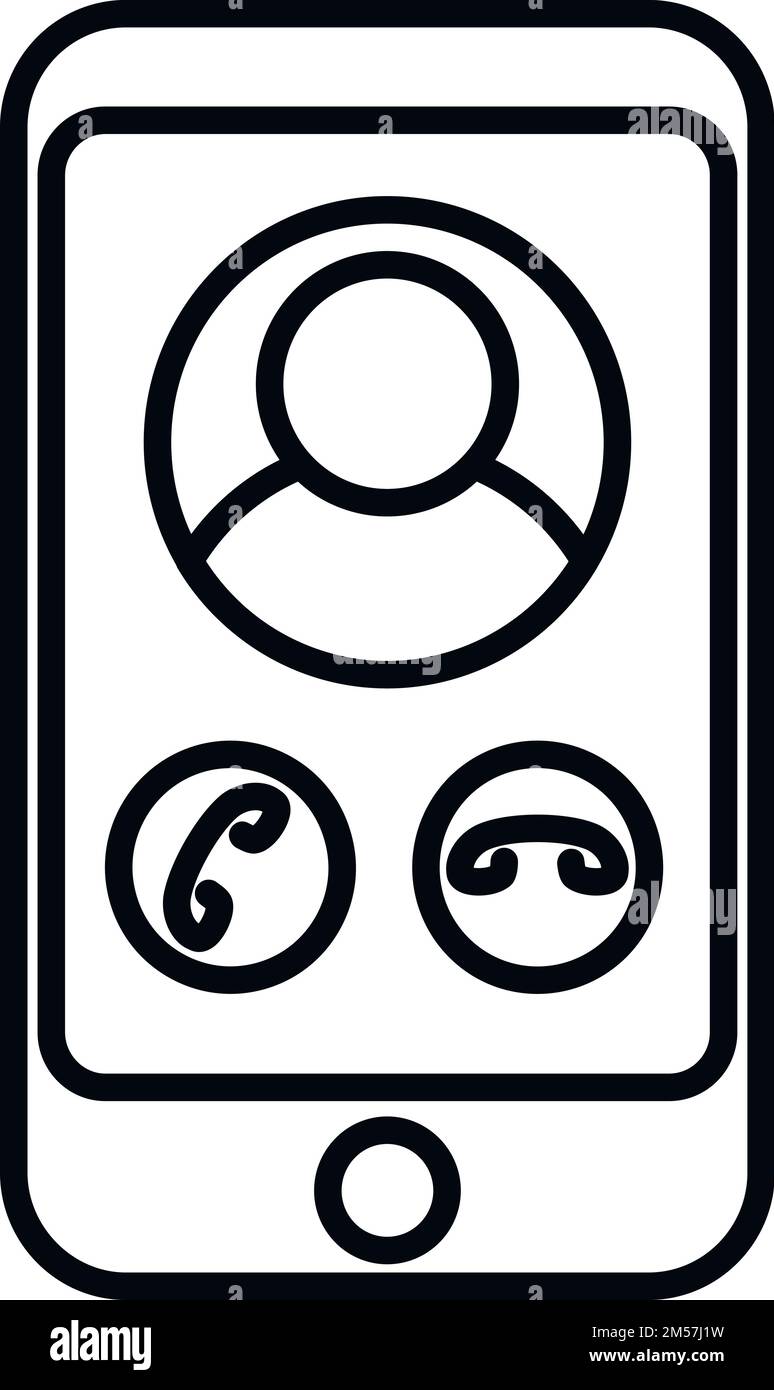 Phone call icon outline vector. Online smart. Network click Stock ...