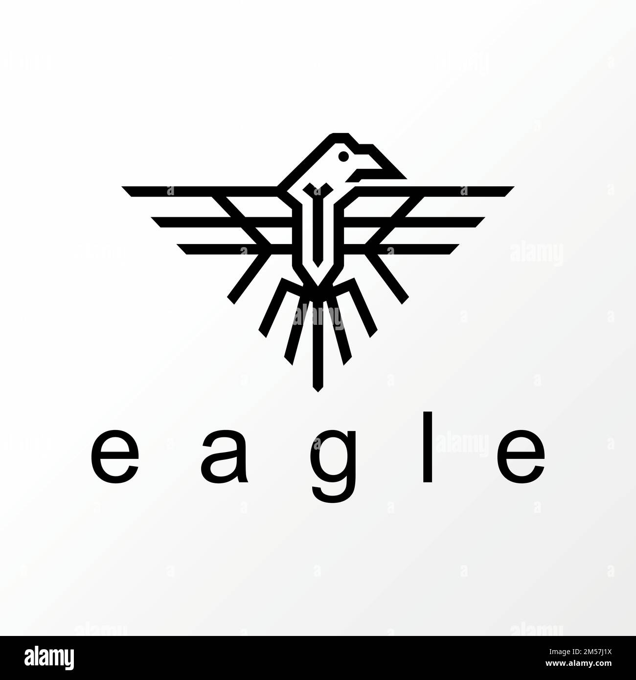 Simple and unique unique eagle in Line out image graphic icon logo ...