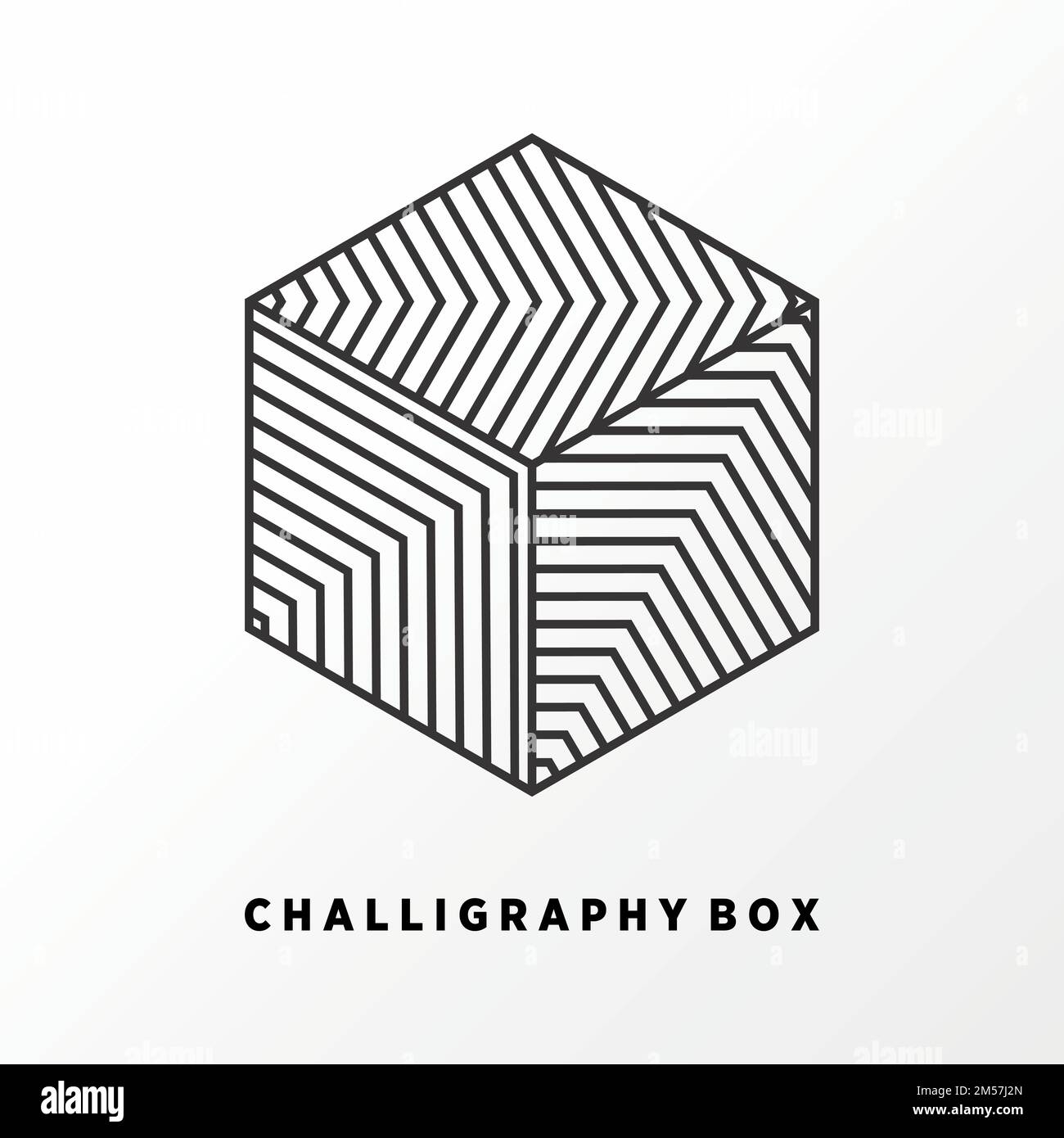 Simple and unique hexagon or 3D box with lines inside image graphic icon logo design abstract ...