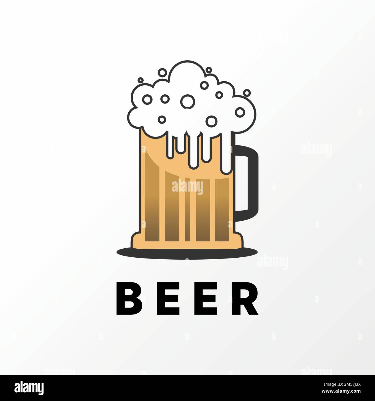 Simple glass of beer with foam image graphic icon logo design abstract ...