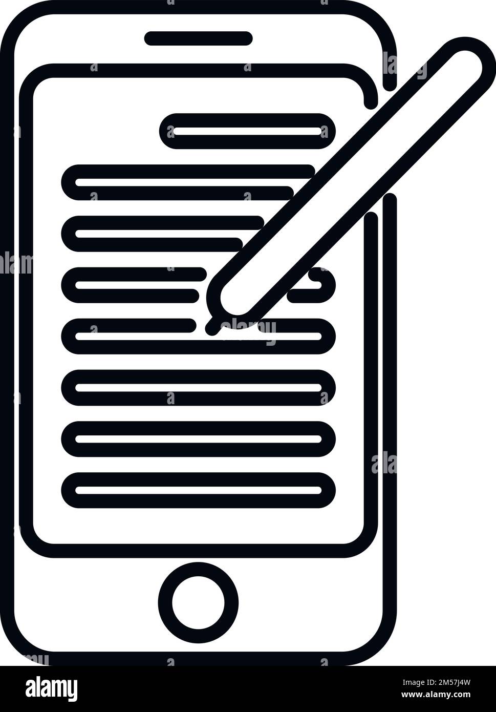 Smartphone notepad icon outline vector. Online smart. Cellphone using ...