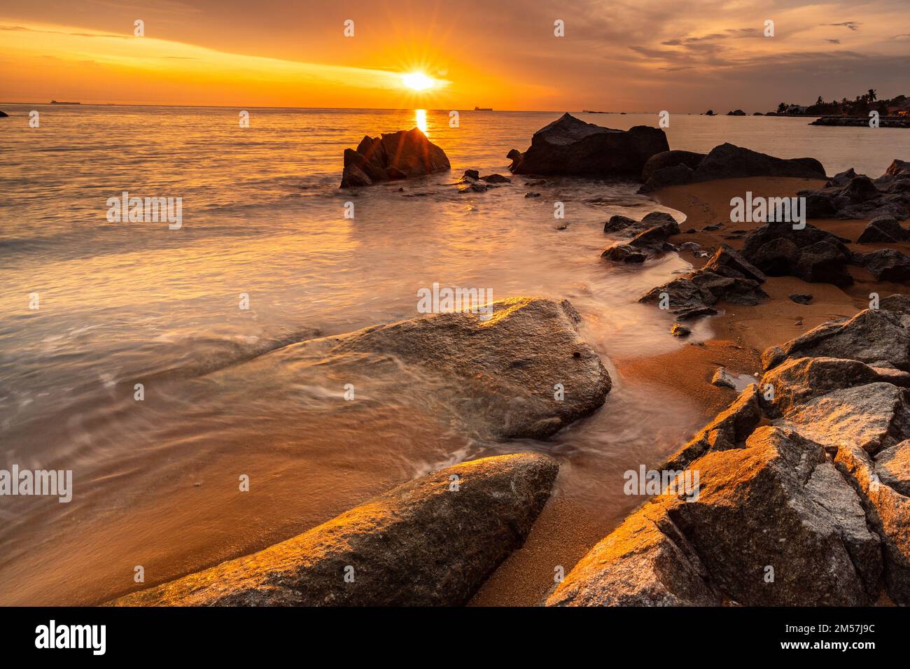 Pengkalan Balak's beach located at Malacca state of Malaysia Stock ...