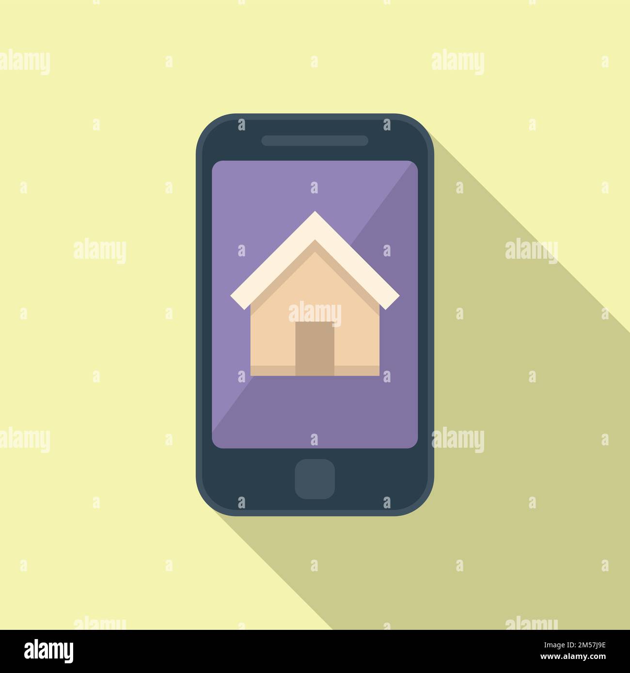 Phone house rent icon flat vector. Real home. Credit estate Stock ...