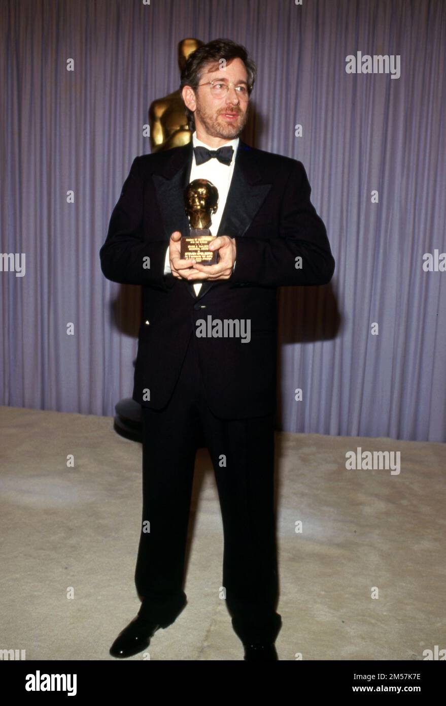 Steven Spielberg with his Irving G. Thalberg Memorial Award at the 59th ...