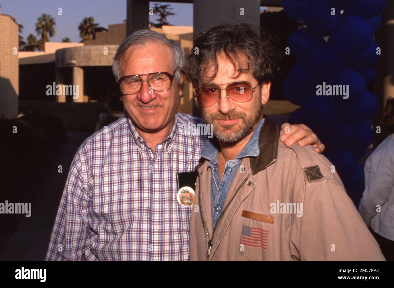 Steven Spielberg and father Arnold Spielberg during Premiere of "The ...