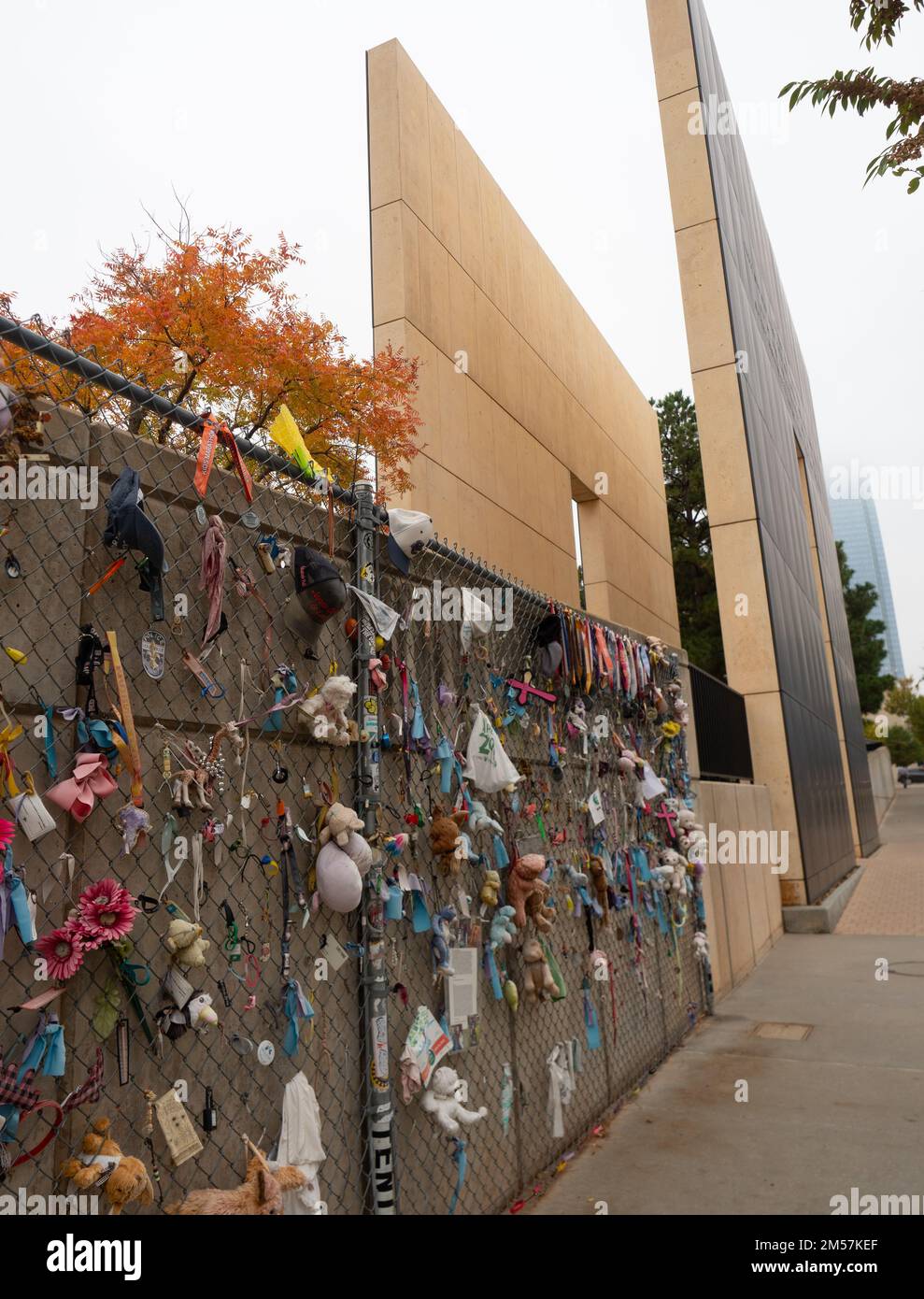 The Fence at the Oklahoma City National Memorial Museum with trinkets ...