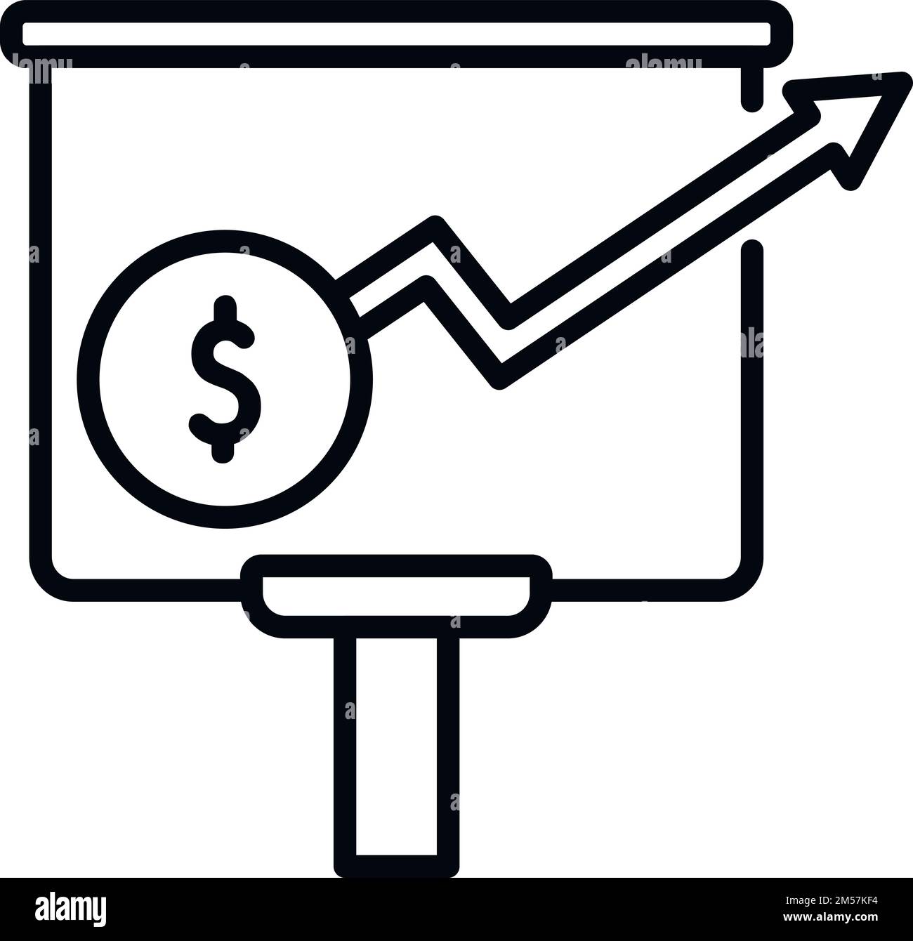 Invest graph banner icon outline vector. Property house. Office ...