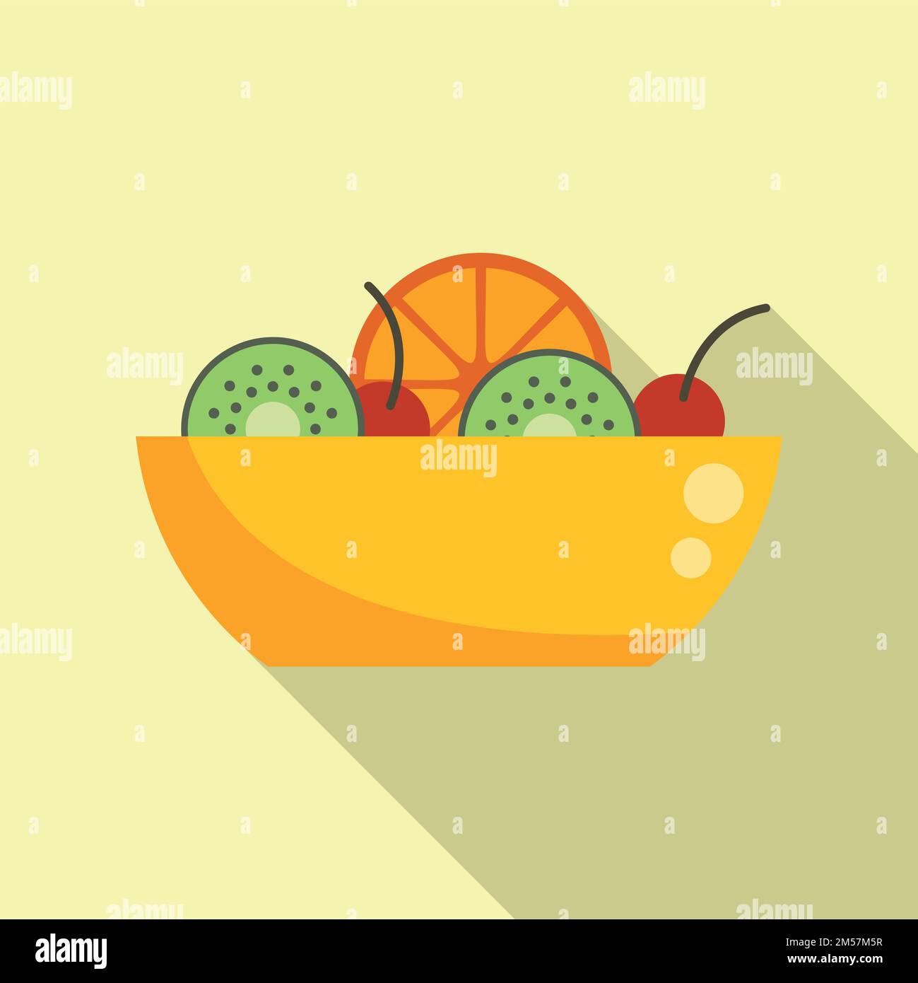 Restaurant fruit salad icon flat vector. Diet meal. Organic dish Stock ...
