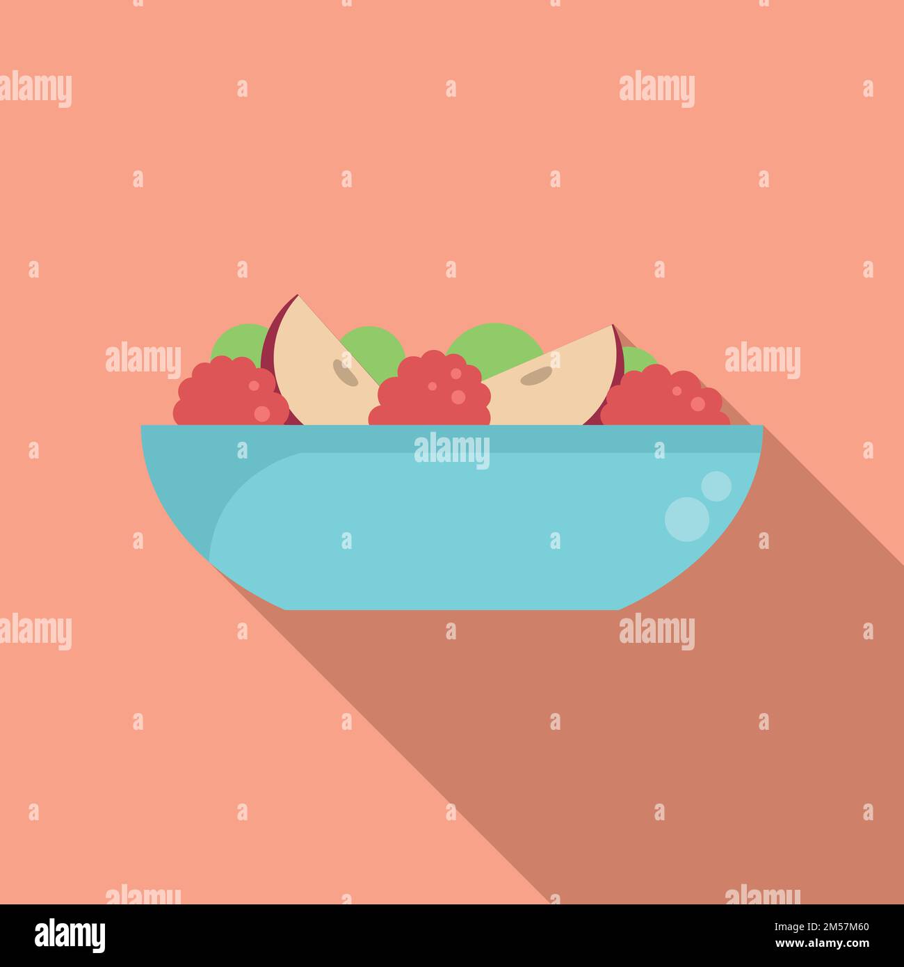 Diet fruit salad icon flat vector. Fresh food. Mix menu Stock Vector ...