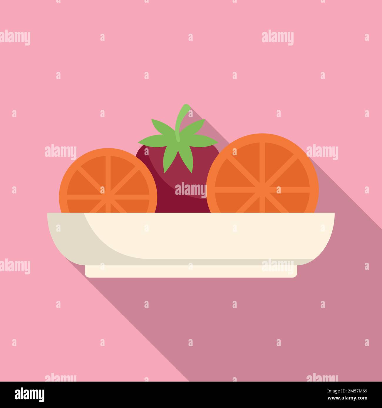Nutrition fruit salad icon flat vector. Fresh food. Mix menu Stock ...