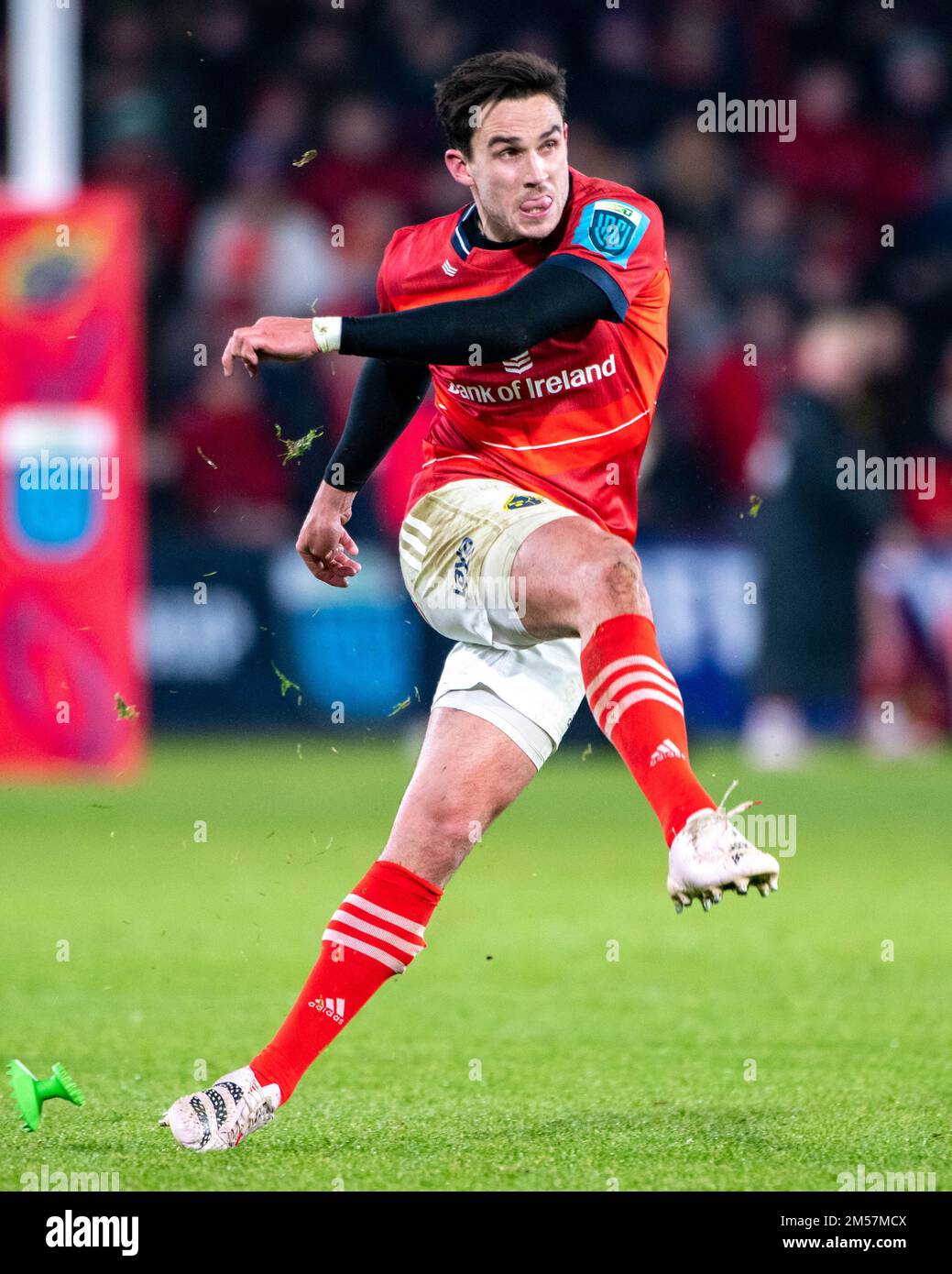 Limerick, Ireland. 27th Dec, 2022. Joey Carbery of Munster takes ...