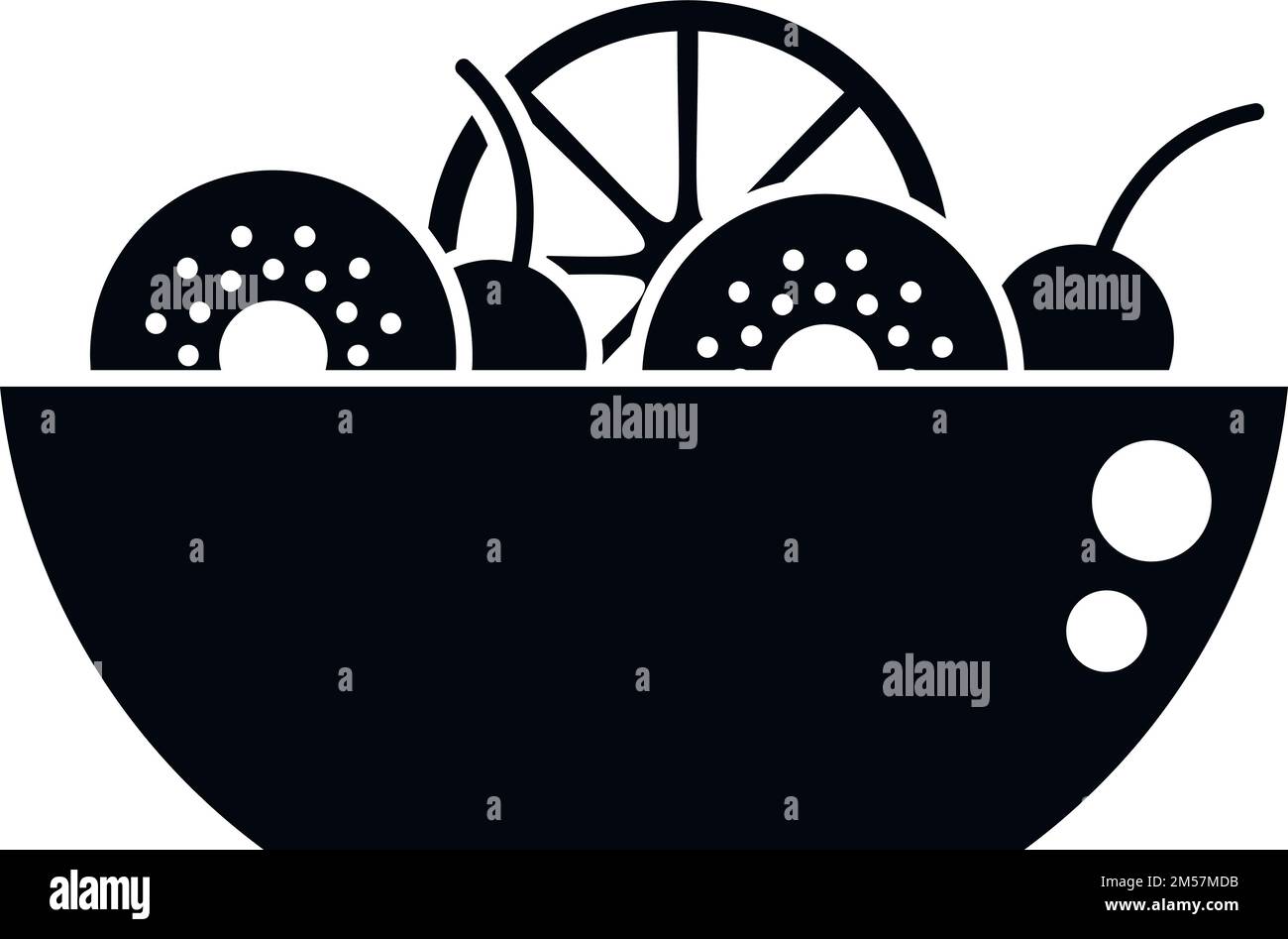 Restaurant fruit salad icon simple vector. Diet meal. Organic dish ...