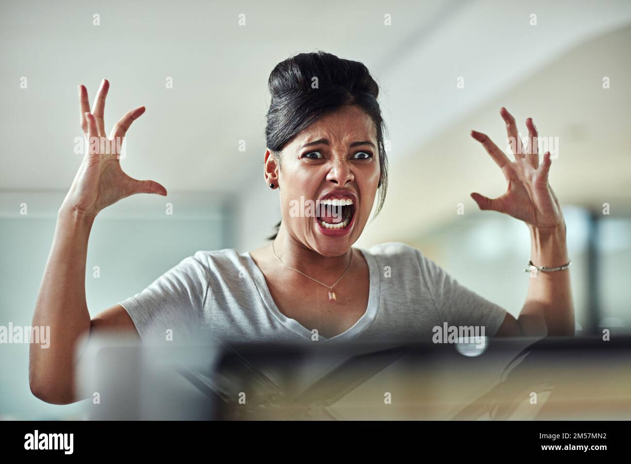 Ive had enough. a frazzled young businesswoman having an outburst in ...
