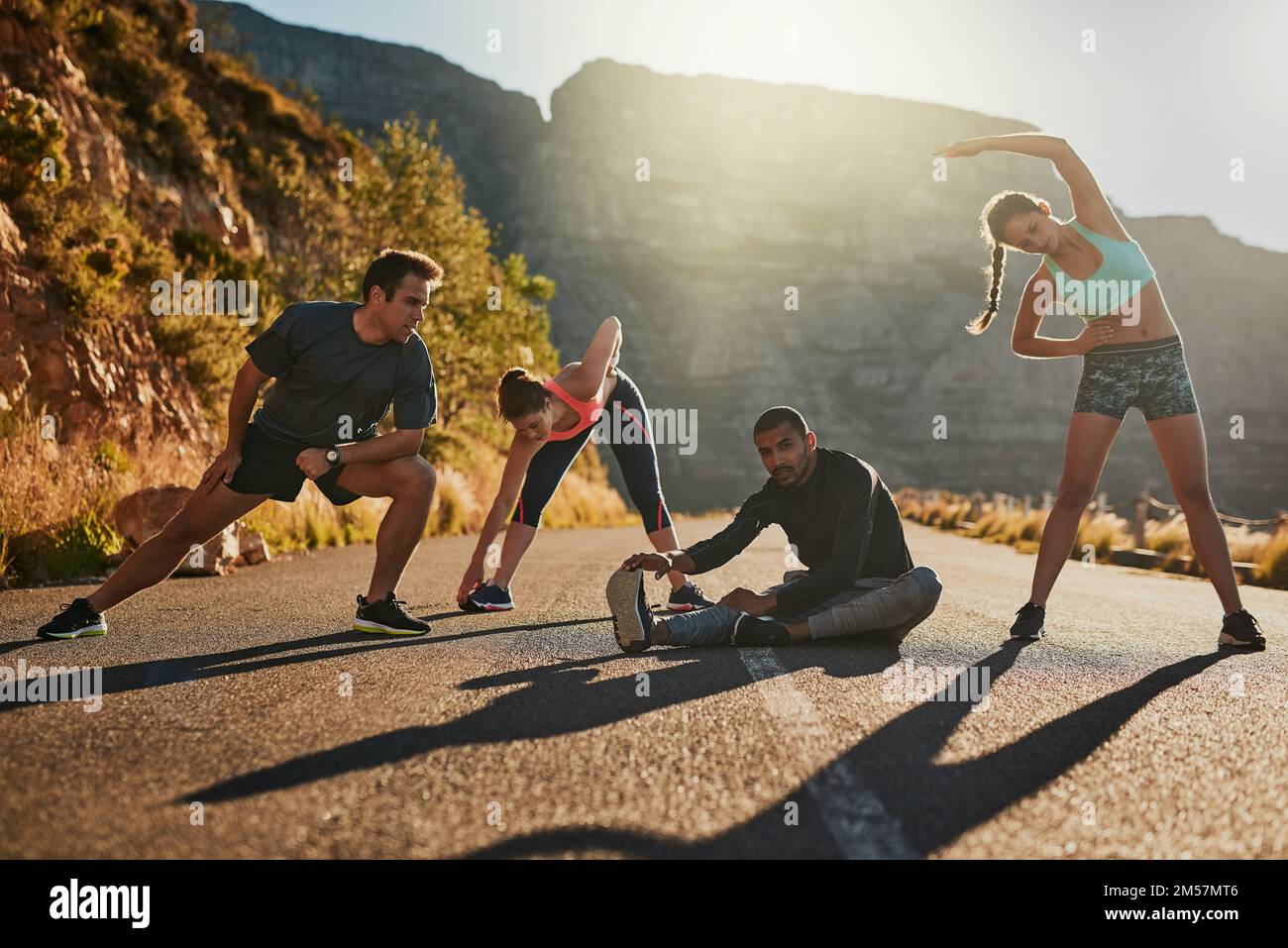 They motivate each other to stretch their limits. a group of friends ...